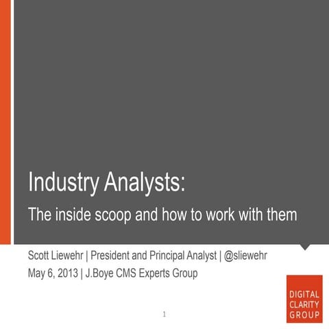 The inside scoop on industry analysts and how to work with them | PPTX