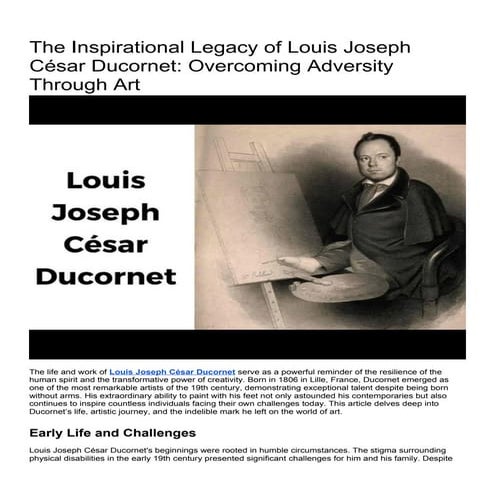The Inspirational Legacy of Louis Joseph César Ducornet_ Overcoming ...