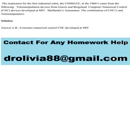 The inspiration for the first industrial robot, the UNIMATE, in the 1.pdf