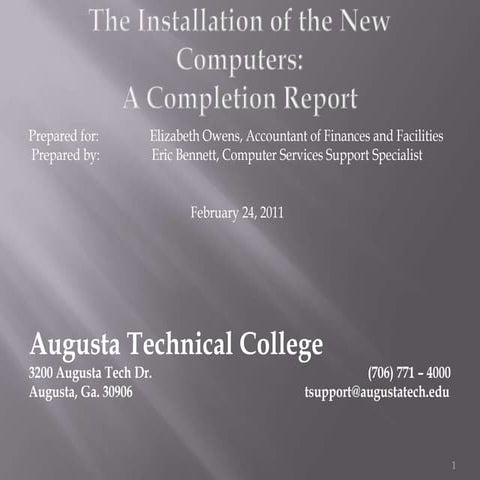 The installation of the new computers | PPT