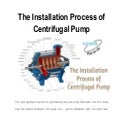 The Installation Process of Centrifugal Pump | PDF