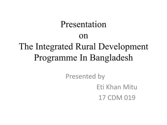 Community Development Program 1952 | PPT
