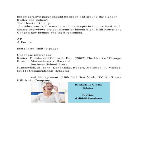 the integrative paper should be organized around the steps in Kotter.docx