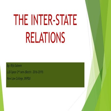The Inter-State relations | PPTX