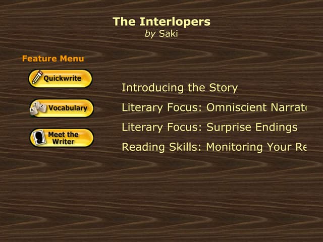 The Interlopers Short Story Characters Clipart
