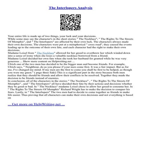 The Interlopers Plot Structure Diagram The Interlopers By Sa