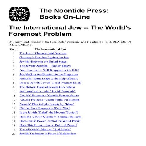 The international jew by Henry Ford | PDF