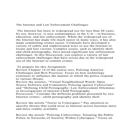 Assignment 3 Law Enforcement ChallengesDue Week 8 and worth.docx