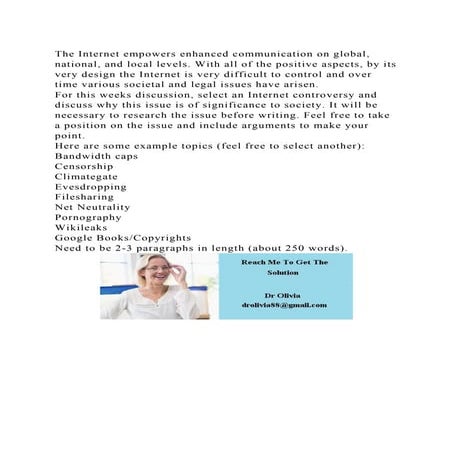 The Internet empowers enhanced communication on global, national, an.docx