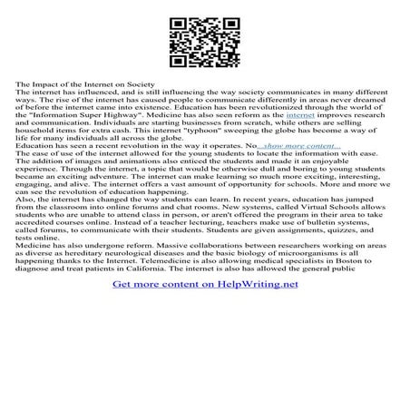 The Internet Essay | PDF