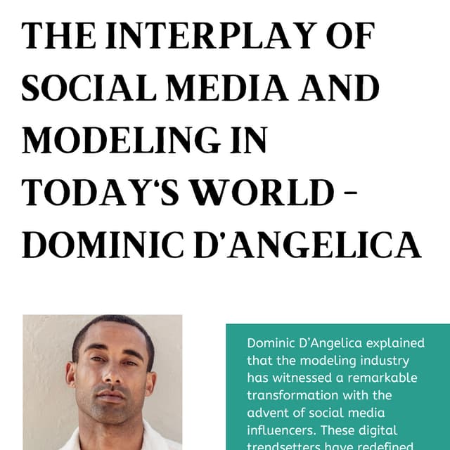 The Interplay of Social Media and Modeling in Today's World - Dominic D ...