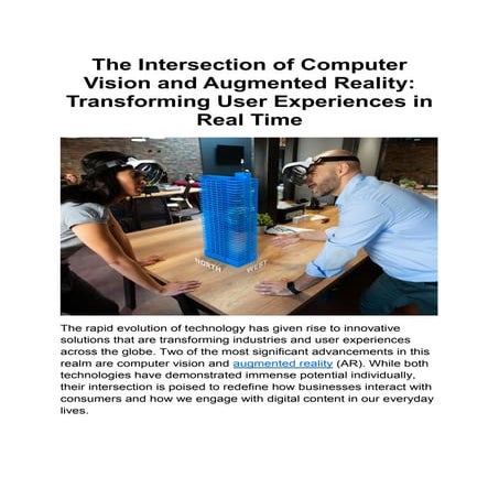 The Intersection of Computer Vision and Augmented Reality Transforming User Experiences in Real ...