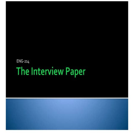 The Interview Paper | PPT
