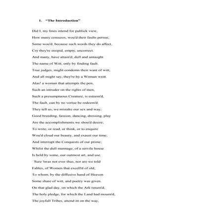 Anne Finch (texto) | DOCX | Poetry | Books and Literature