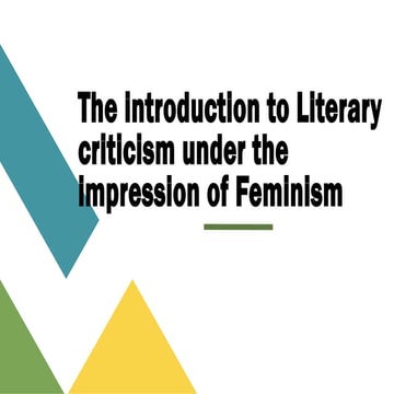 Feminist literary criticism | PPTX