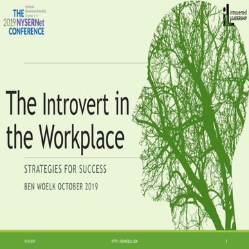 The Introvert in the Workplace--Strategies for Success | PPT