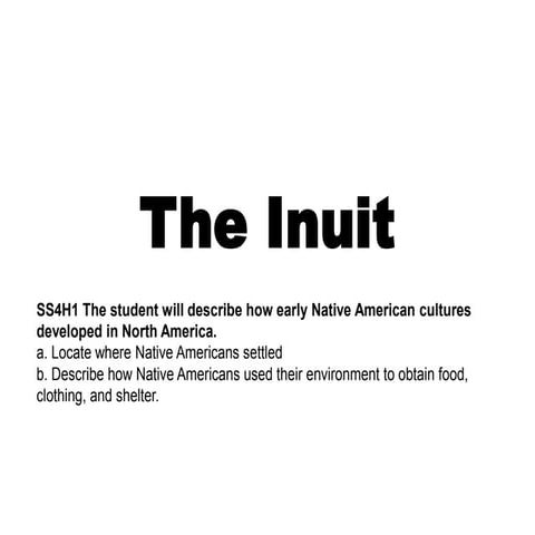 The inuit of the arctic region | PDF
