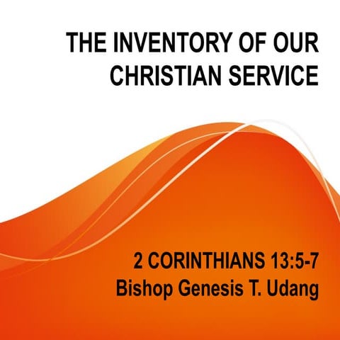 The inventory of our christian service | PPT