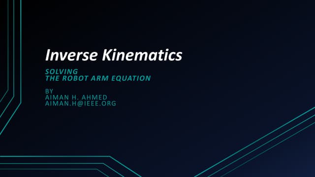 The inverse kinematics problem - Aiman Al-Allaq | PPT The inverse kinematics problem - Aiman Al-Allaq | PPT