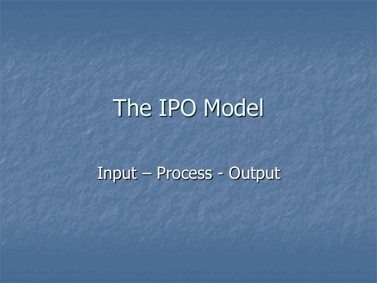 The ipo model
