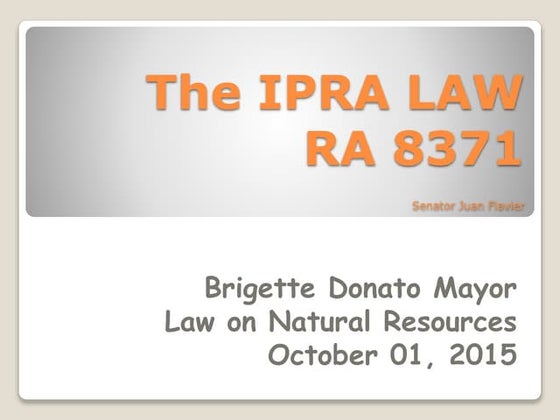 RA 8371 THE REPUBLIC ACT OF INDIGENOUS PEOPLE | PPTX | Genealogy and ...