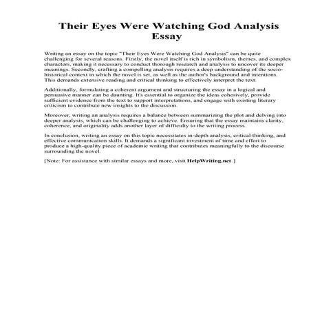 Their Eyes Were Watching God Essay Topics.pdf