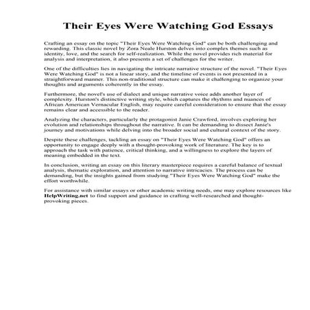 Their Eyes Were Watching God Essays.pdf