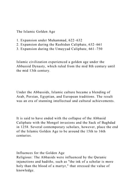 The islamic golden age | PPTX