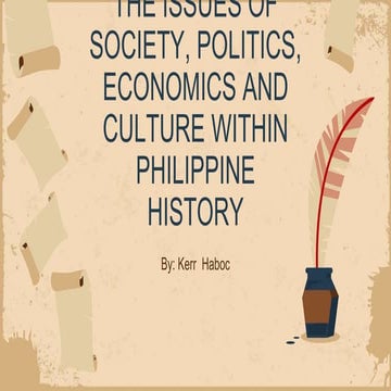 The Issues of Society, Politics, Economics, and Culture within ...