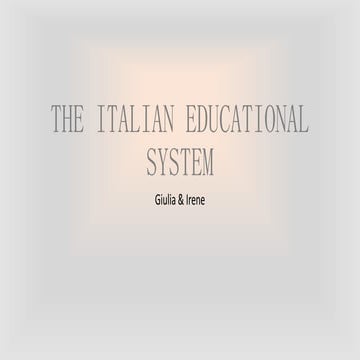 The Italian Educational System | PPT