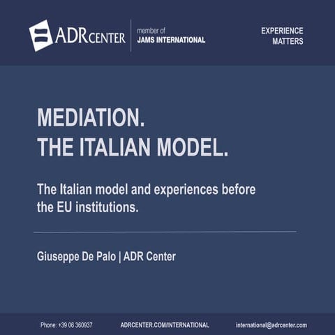 MEDIATION. THE ITALIAN MODEL. | PPTX