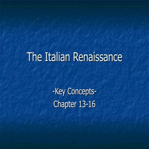 The italian renaissance 13 15 | PPT