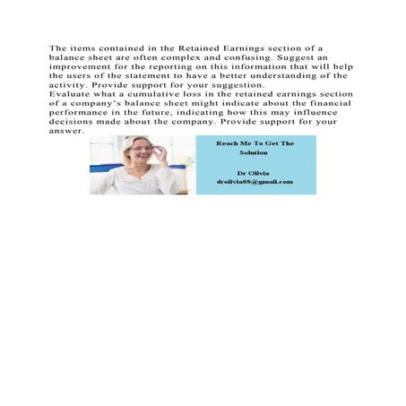 The items contained in the Retained Earnings section of a balance sh.docx