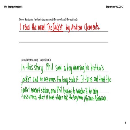 The Jacket Graphic Organizer (Mr. Schroeder's Class) | PDF