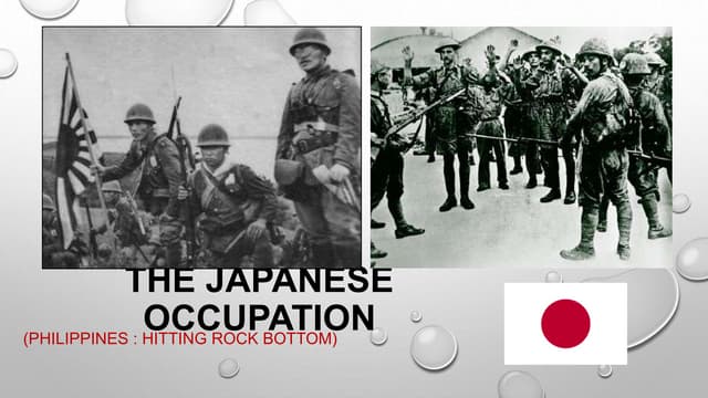 The japanese occupation of the philippines