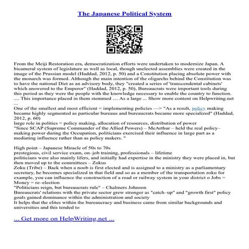 The Japanese Political System | PDF