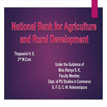 National Bank for Agriculture and Rural Development - Role, Functions ...