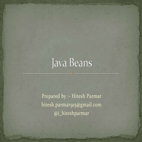 Introduction To Java Beans Ppt 