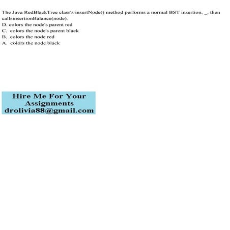 The Java Redblacktree Classs Insertnode Method Performs A Normal Pdf 
