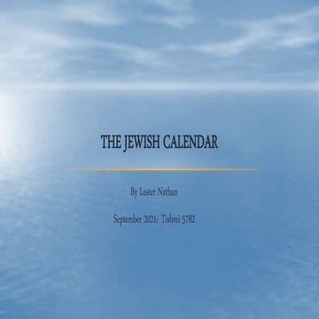 The Jewish Calendar | PPTX