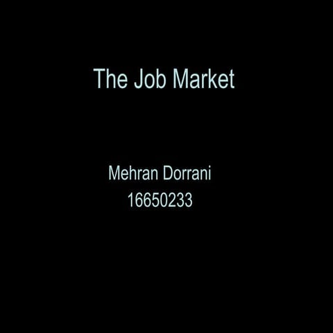 The Job Market | PPT