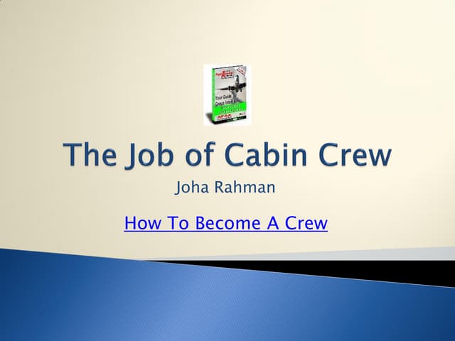 Aviation presentation Cabin Crew | PPT