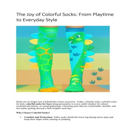 The Joy of Colorful Socks: From Playtime to Everyday Style | DOCX