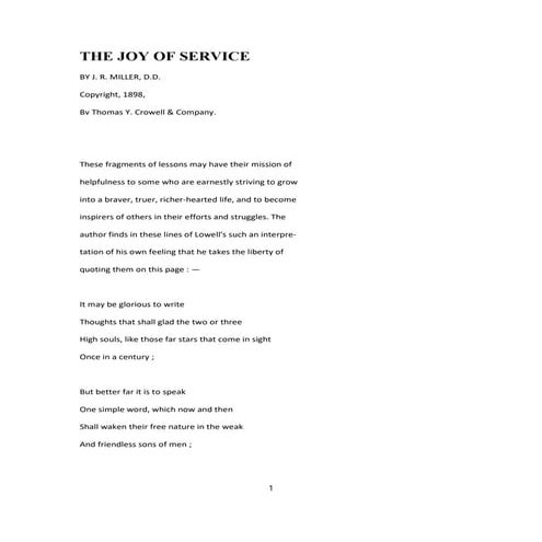 The joy of service | PDF