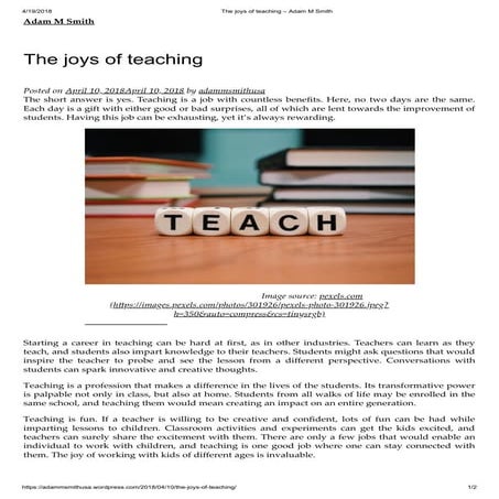 The joys of teaching | PDF