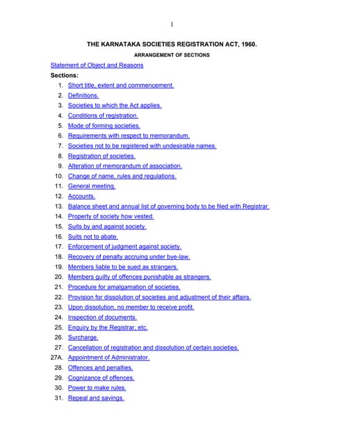 The Delhi Societies Registration Act, 1860 | PDF