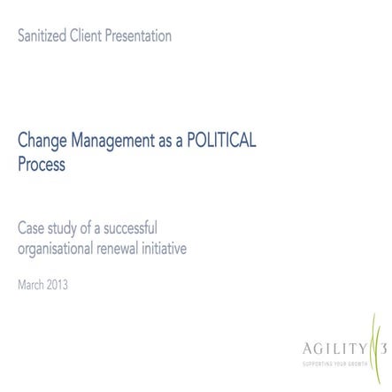 Change Management as a POLITICAL Process - Steven Kelman Procurement ...