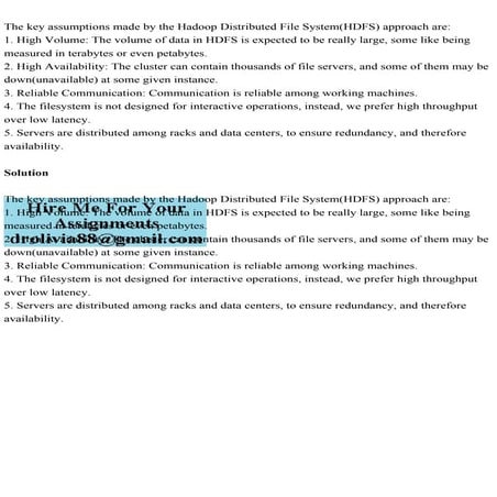The key assumptions made by the Hadoop Distributed File System(HDFS).pdf