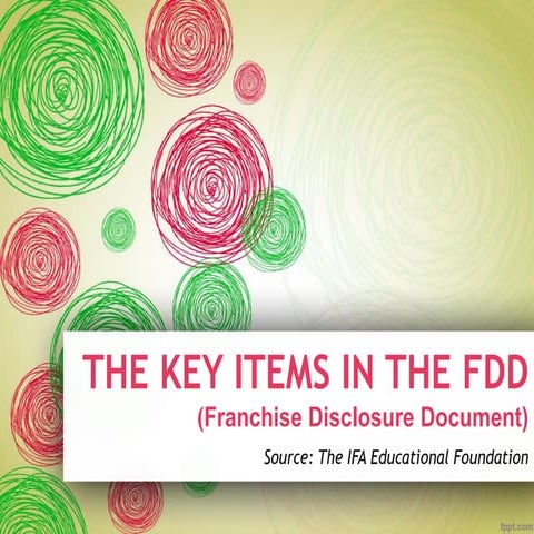 The KEY items in the FDD (Franchise Disclosure Document) | PDF