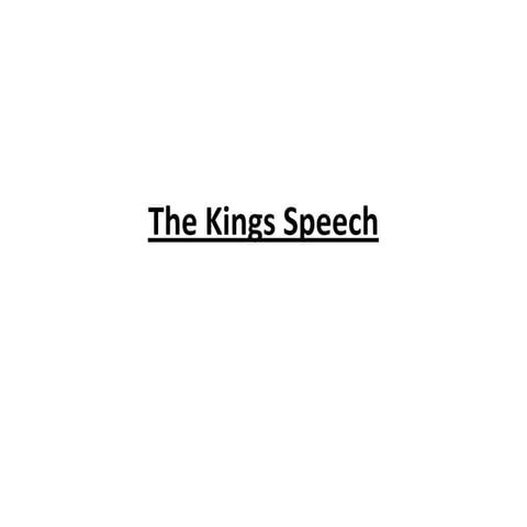 The kings speech | PPT